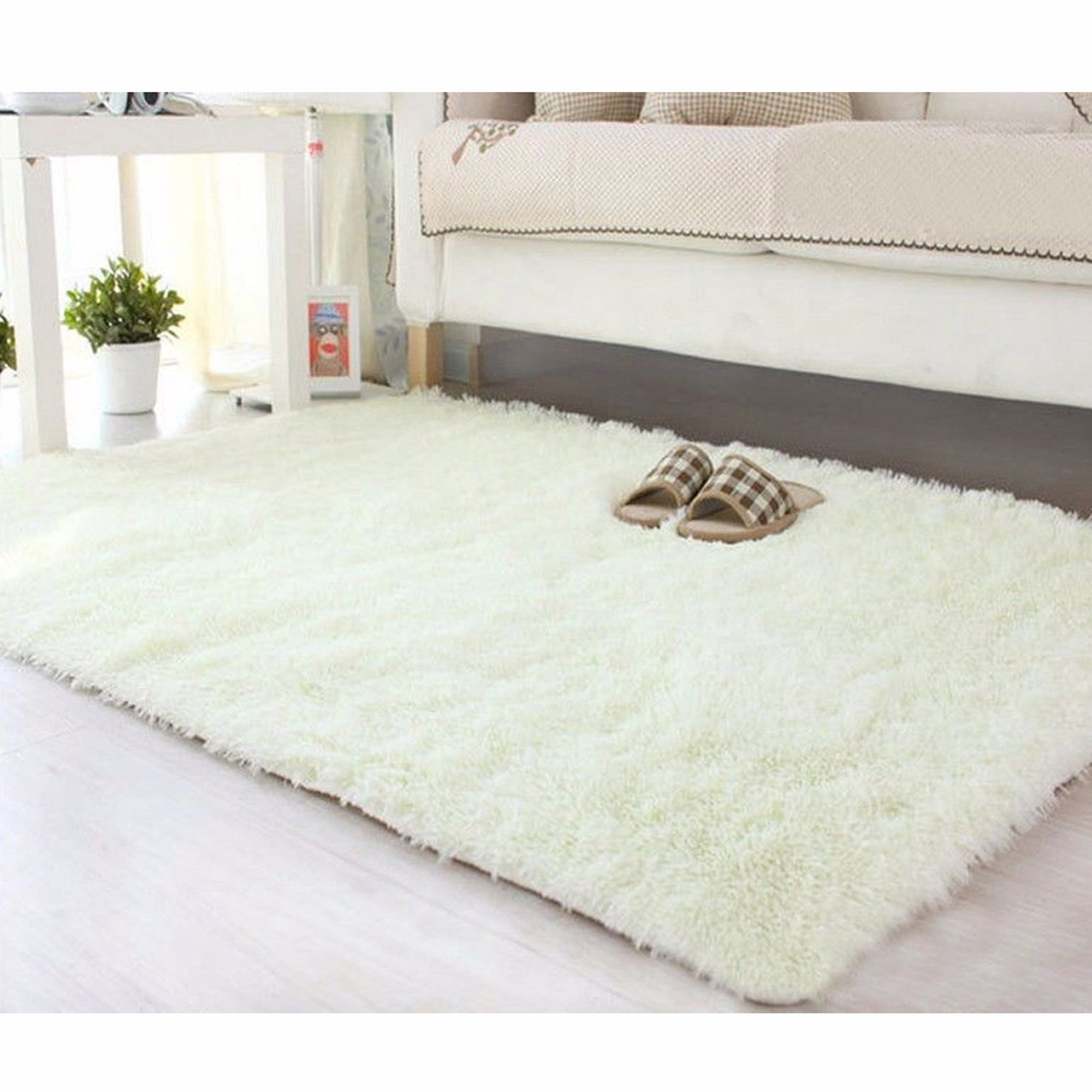 LELINTA 4 Size Modern Soft Fluffy Floor Rug Anti-skid Shag Shaggy Area ...