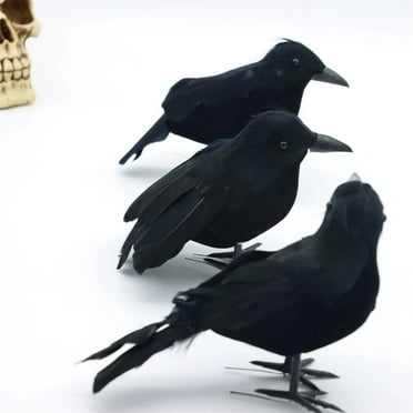 Halloween Crows Realistic Scary Black Bird Decorations in 3 Sizes ...
