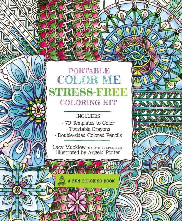 Zen Coloring Book: Portable Color Me Stress-Free Coloring Kit: Includes ...