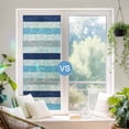 Blue Gradient Stripes Geometric Window Privacy Film, Rainbow Film ...