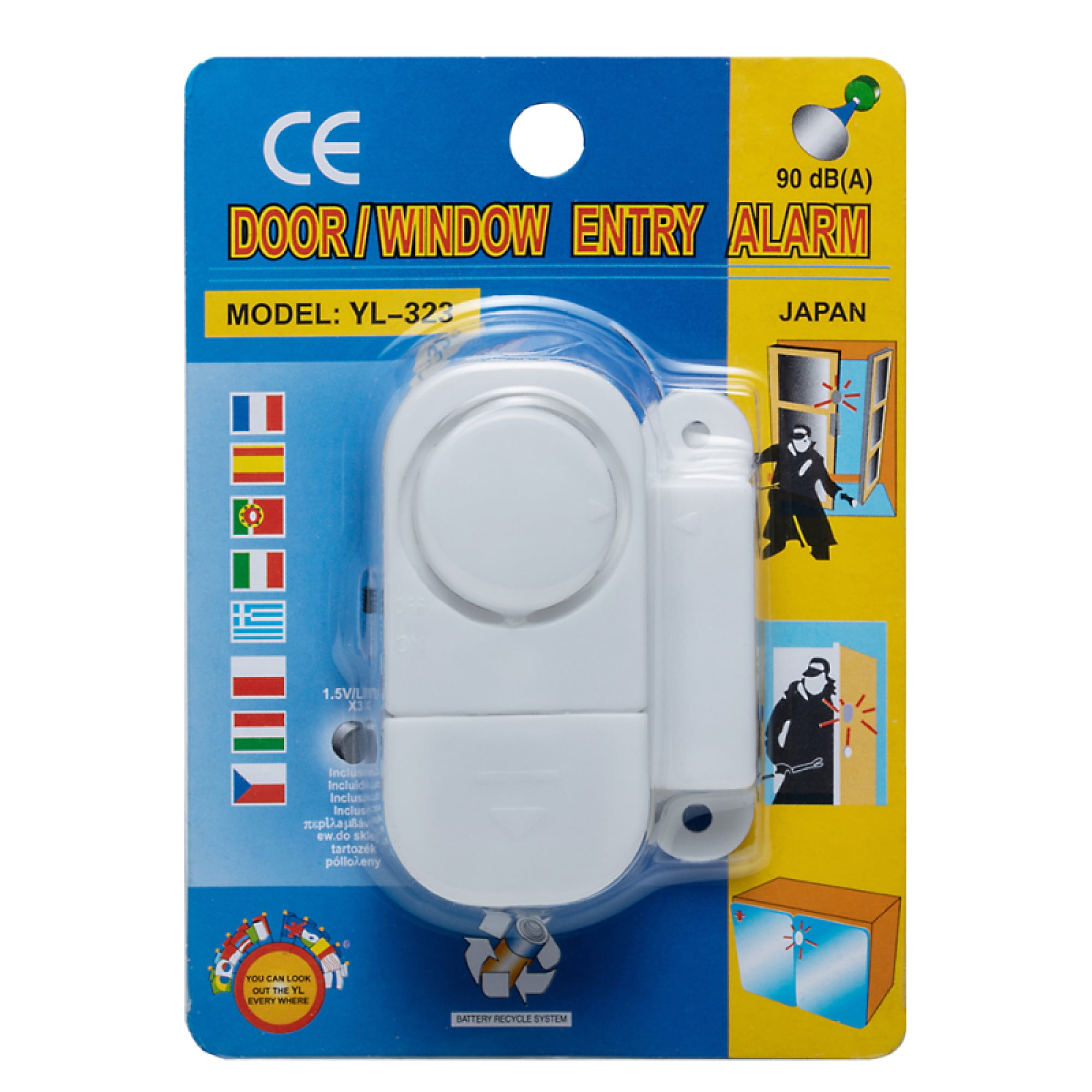 Wireless Door & Window Alarm Security Burglar Alarm Battery Operated ...