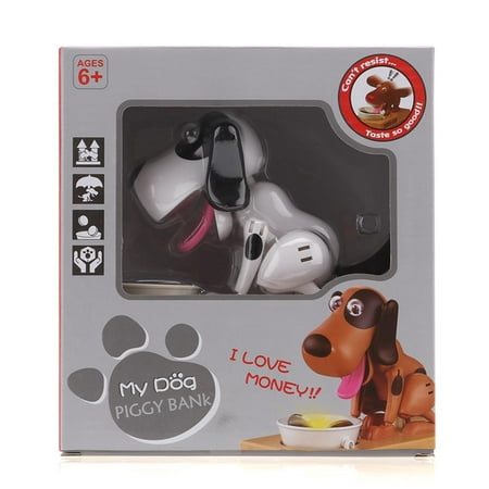 Cute Dog Mechanical Piggy Bank Automatic Robotic Coin Munching Toy ...