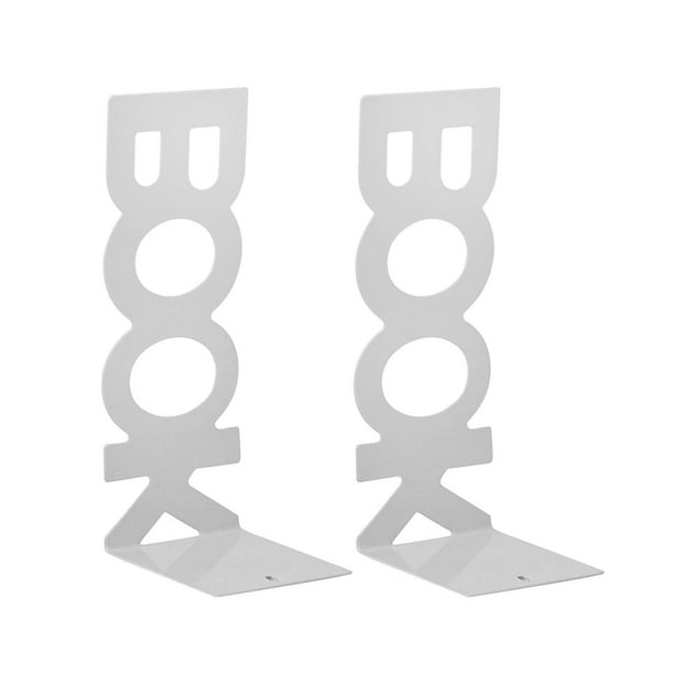 ziyahi 2 Pieces Metal Bookends Non Skid Book Stoppers for Stationery ...