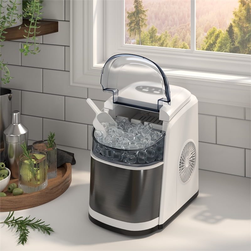Portable Countertop Electric Ice Making Machine with Basket and Ice ...