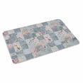Blue Pink Botanical Door Mat Indoor Outdoor Entrance, Non Slip Small ...