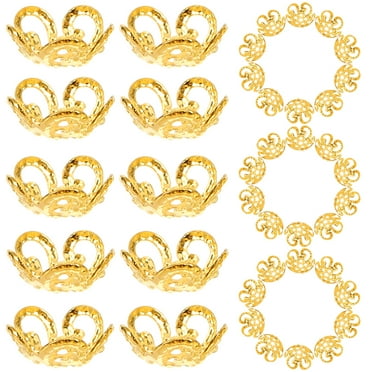 Uxcell Flower Bead Caps, 100Pcs 14x5mm Hollow Metal Spacer Bead End ...