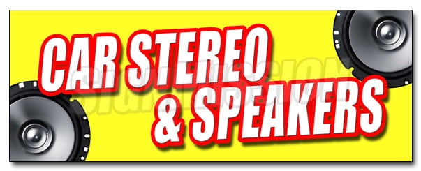 24" CAR STEREO & SPEAKERS DECAL sticker mp3 installation service ...