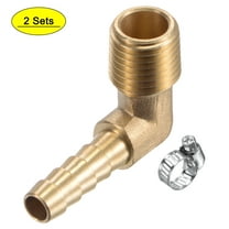 Uxcell 1/4" x 1/4NPT Male Thread Brass Elbow Hose Barb Fitting + Hose Clamp 2 Set - Walmart.com