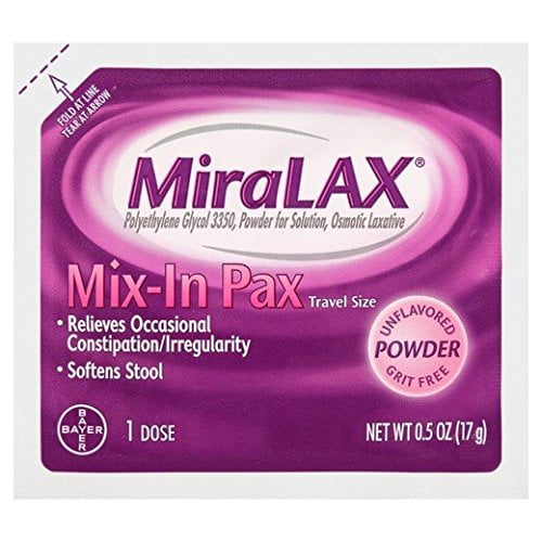 Miralax Laxative Powder 17 Gram Strength Polyethylene Glycol 3350 Box