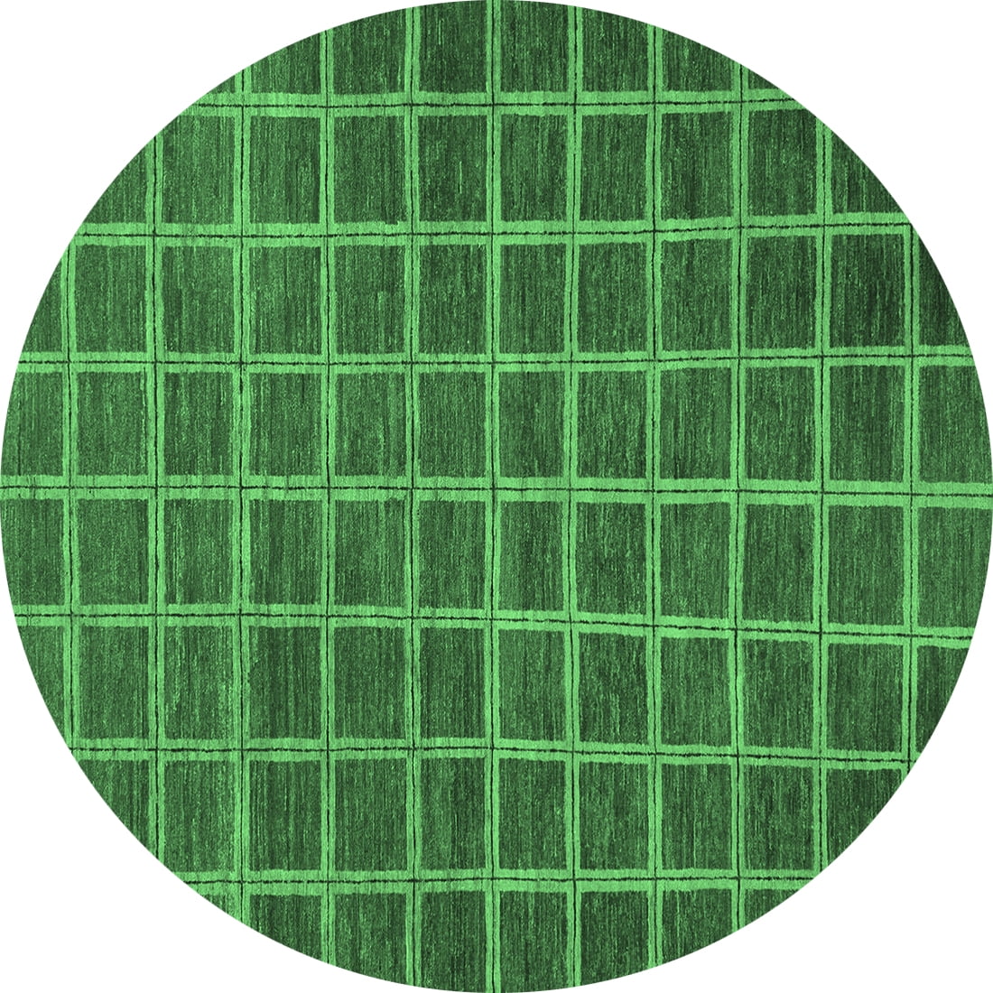 Ahgly Company Indoor Round Checkered Emerald Green Modern Area Rugs, 8 ...