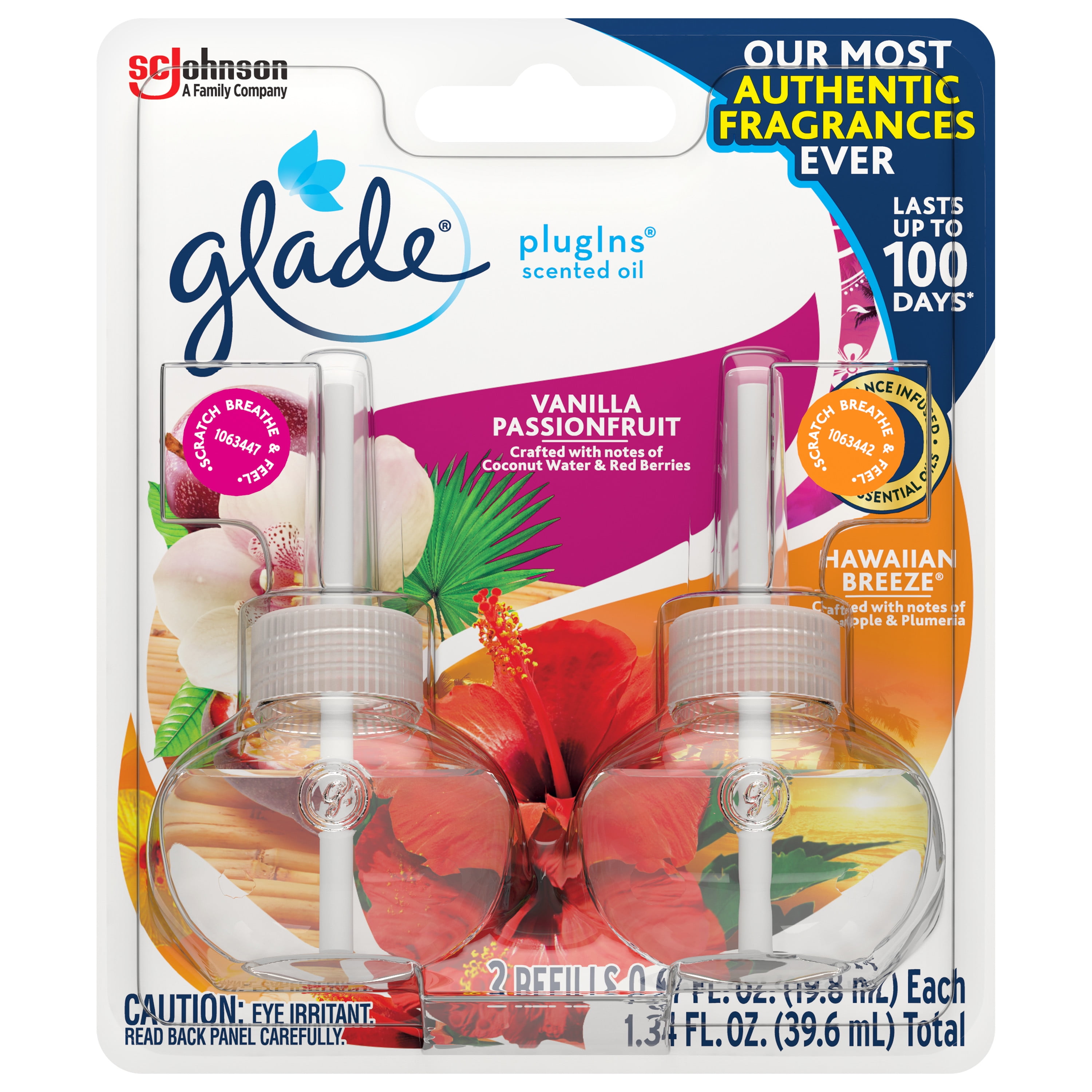 Glade PlugIns Scented Oil Hawaiian Breeze & Vanilla Passion Fruit ...