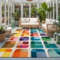 Colored Square Large Area Rugs 8x10ft Abstract Geometric Modern ...