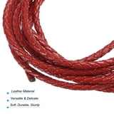Uxcell Round Braided Leather Cord, 3mm Genuine Braided Leather Cords ...
