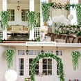3 pcs Artificial Hanging Flowers Fake Wisteria Vines, Faux Fern Ivy ...