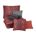 Mainstays Red And Black Damask 10 Piece Bed In A Bag Queen Comforter