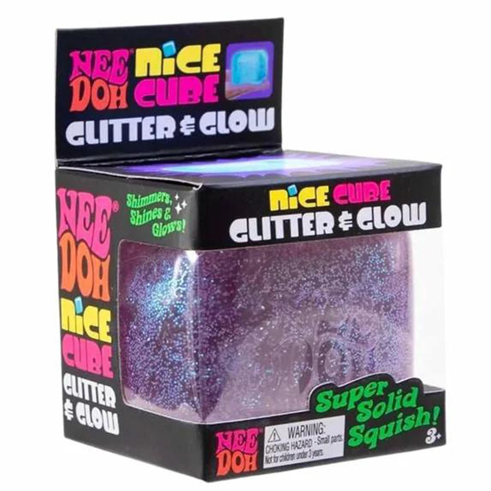 Needo Nice Cube Glitter and Glow, Squeeze Squishy Handheld Stress ...