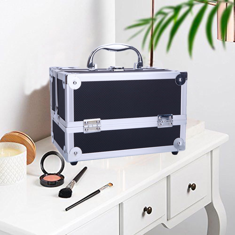 Zimtown Pro Aluminum Makeup Train Jewelry Storage Box Cosmetic Lockable ...