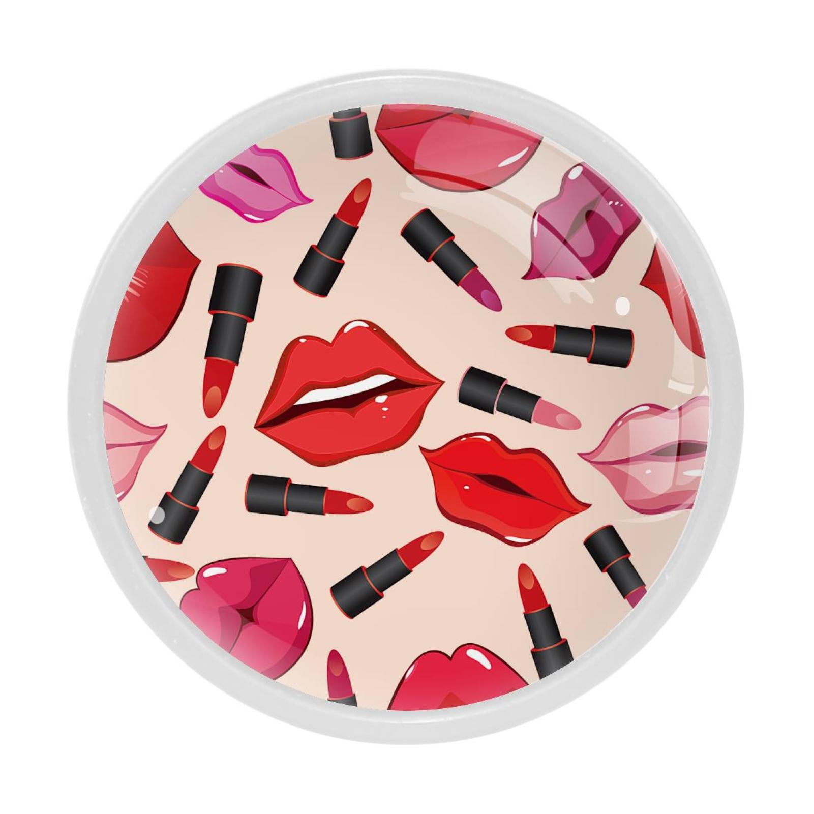 4 Pcs Lipstick Red Lip Knobs for Kitchen Cabinet Cupboard Dresser ...