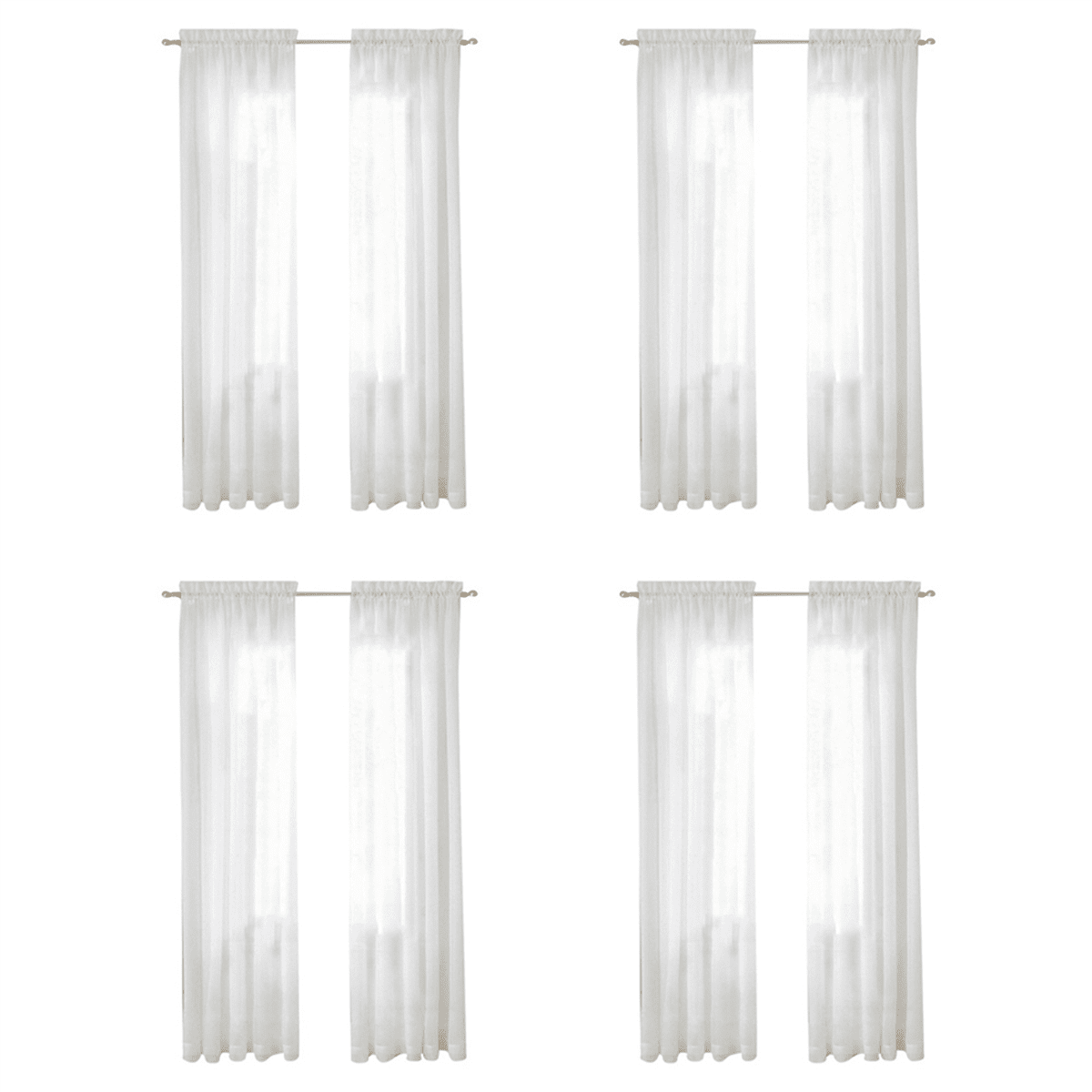 Click here for Geloo Window White Sheer Curtains 90 Inches Long 8... prices