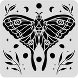 12x12" Moth Plastic Stencils Moon Star Grass Drawing Templates for Wood ...