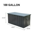 Durable 100 Gallon Outdoor Deck Box, Waterproof Mouse Proof Steel ...