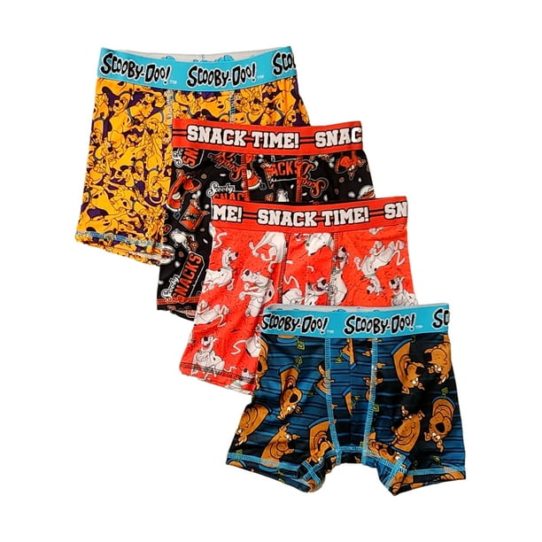 Scooby Doo Boy's All Over Print Boxer Briefs Underwear, 4-Pack, Sizes ...
