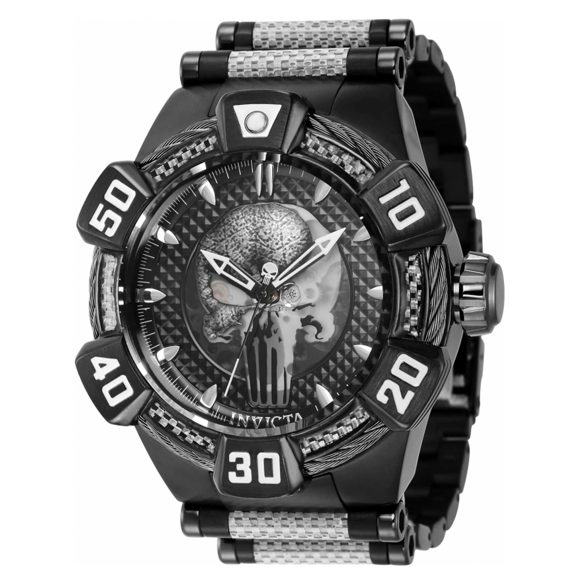Invicta 41003 Men's Marvel Punisher Black Dial Bracelet Watch - Walmart.com