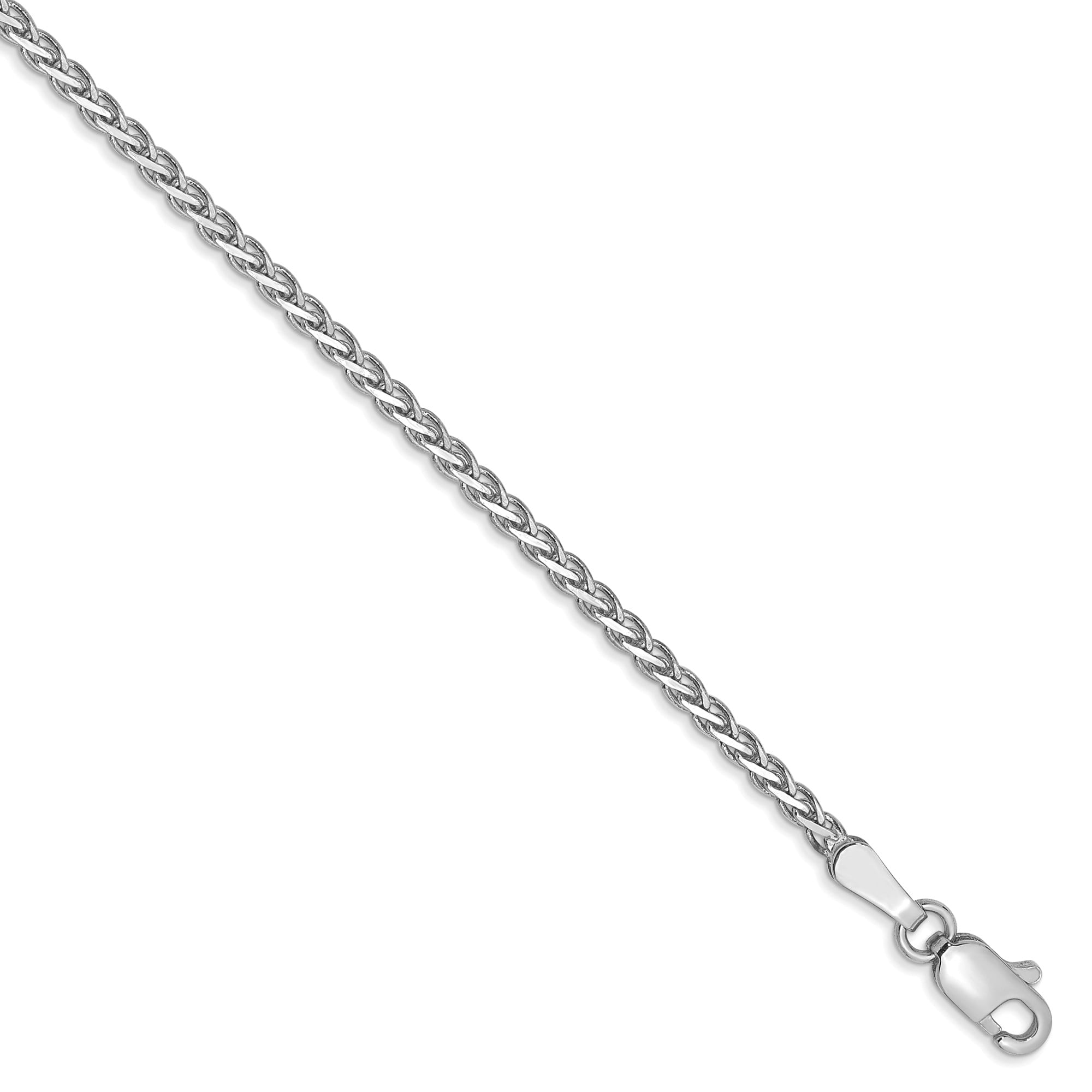 14k WG 1.8mm Flat Wheat Chain in 14k White Gold - Walmart.com