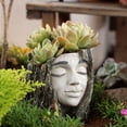 Bark Face Flower Pot Sculpted Resin Planter, Unique Funny Face ...