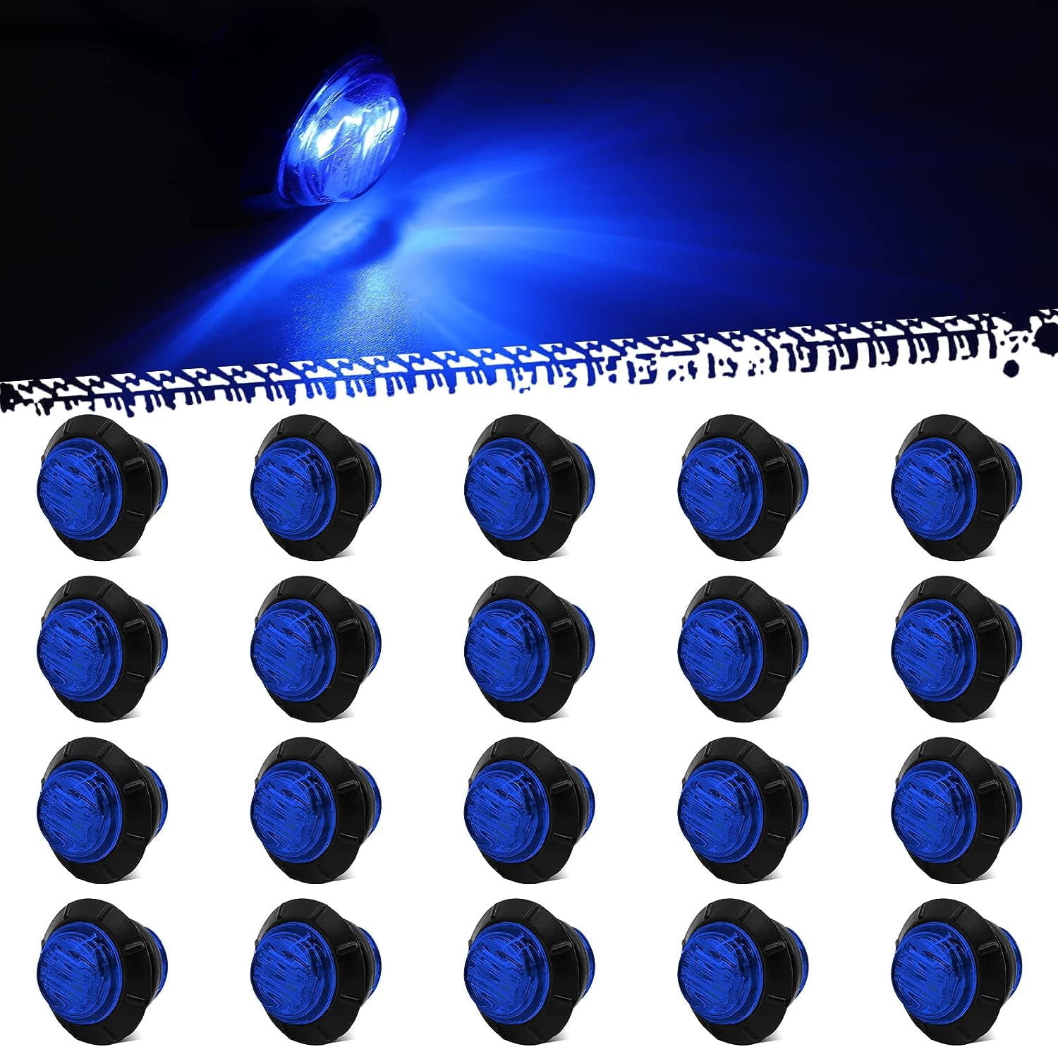 LINLIN Round Trailer Side Marker Lights,Universal 3/4" LED Front Rear ...
