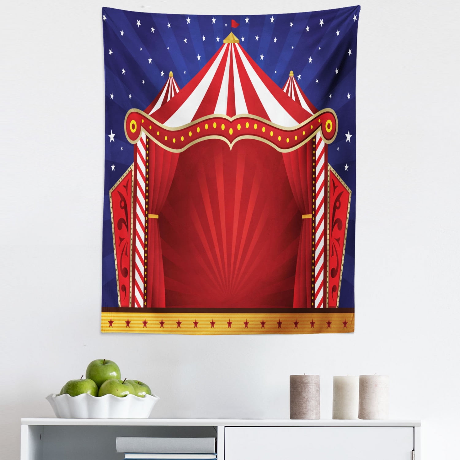 Circus Tapestry, Canvas Tent Circus Stage Performing Theater Jokes ...