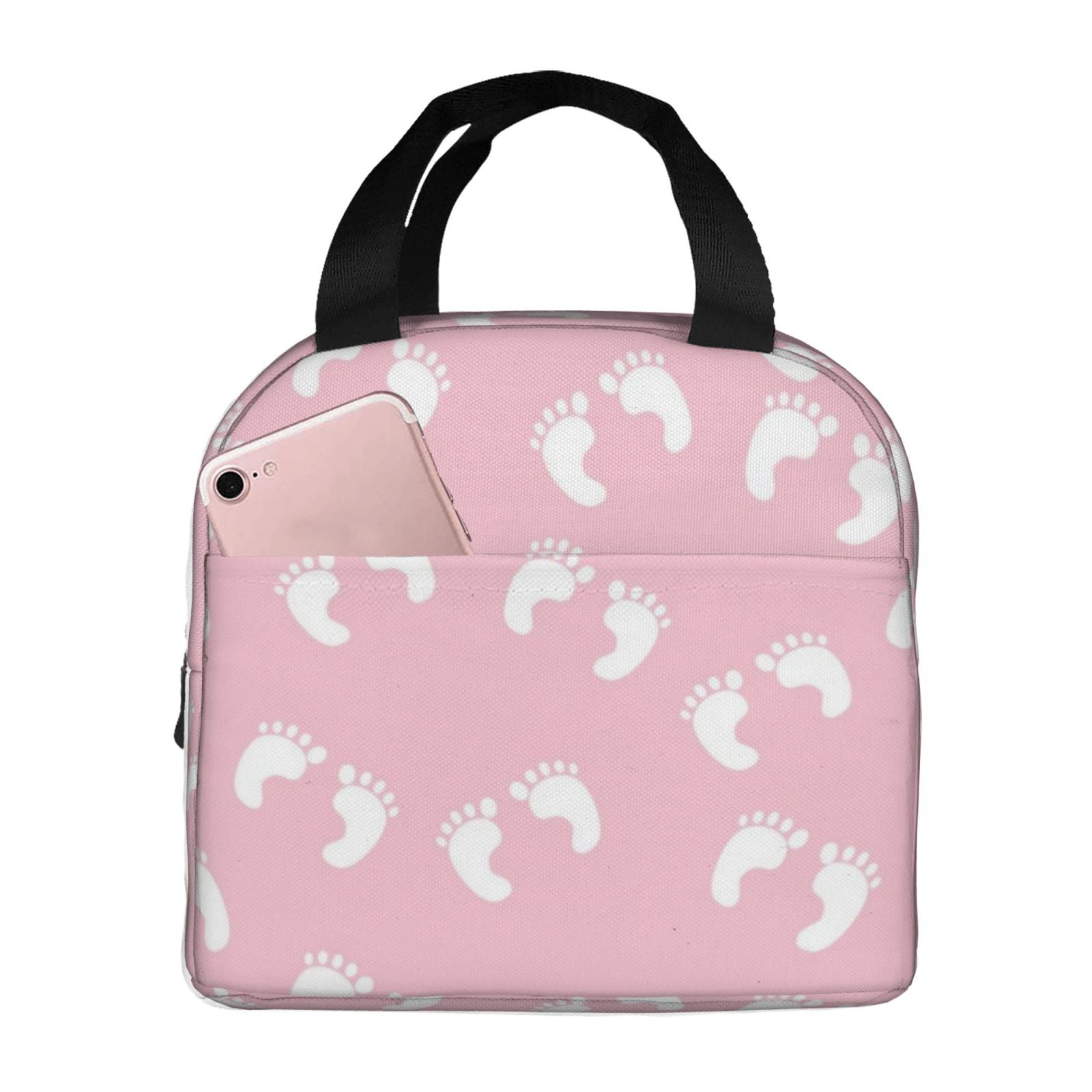 Reusable Lunch Bag, Insulated Lunch Bag for Women Men - Baby Footprints ...
