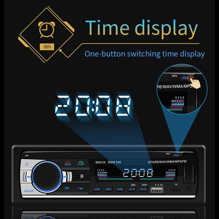 Car Radio V5.0 Digital Display HiFi Recording AUX MP3 Player Voice ...