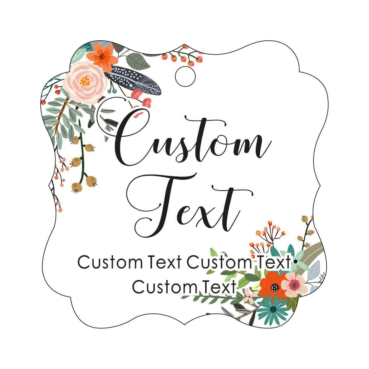 Darling Souvenir Personalized Paper Hang Tags Custom Text Wedding Party ...