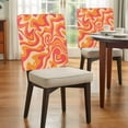 Abstract Distortion Texture Chair Back Covers Set of 8, Red Yellow Line ...