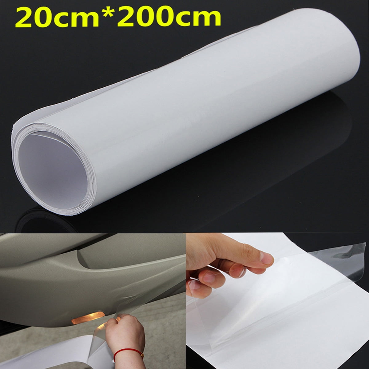 20x200cm Clear Hidden Car Door Sill/Handle Edge Paint Anti-Scratch ...