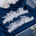 1 Set Lace Elastic Bridal Garters with Plastic Imitation Pearl Wedding ...