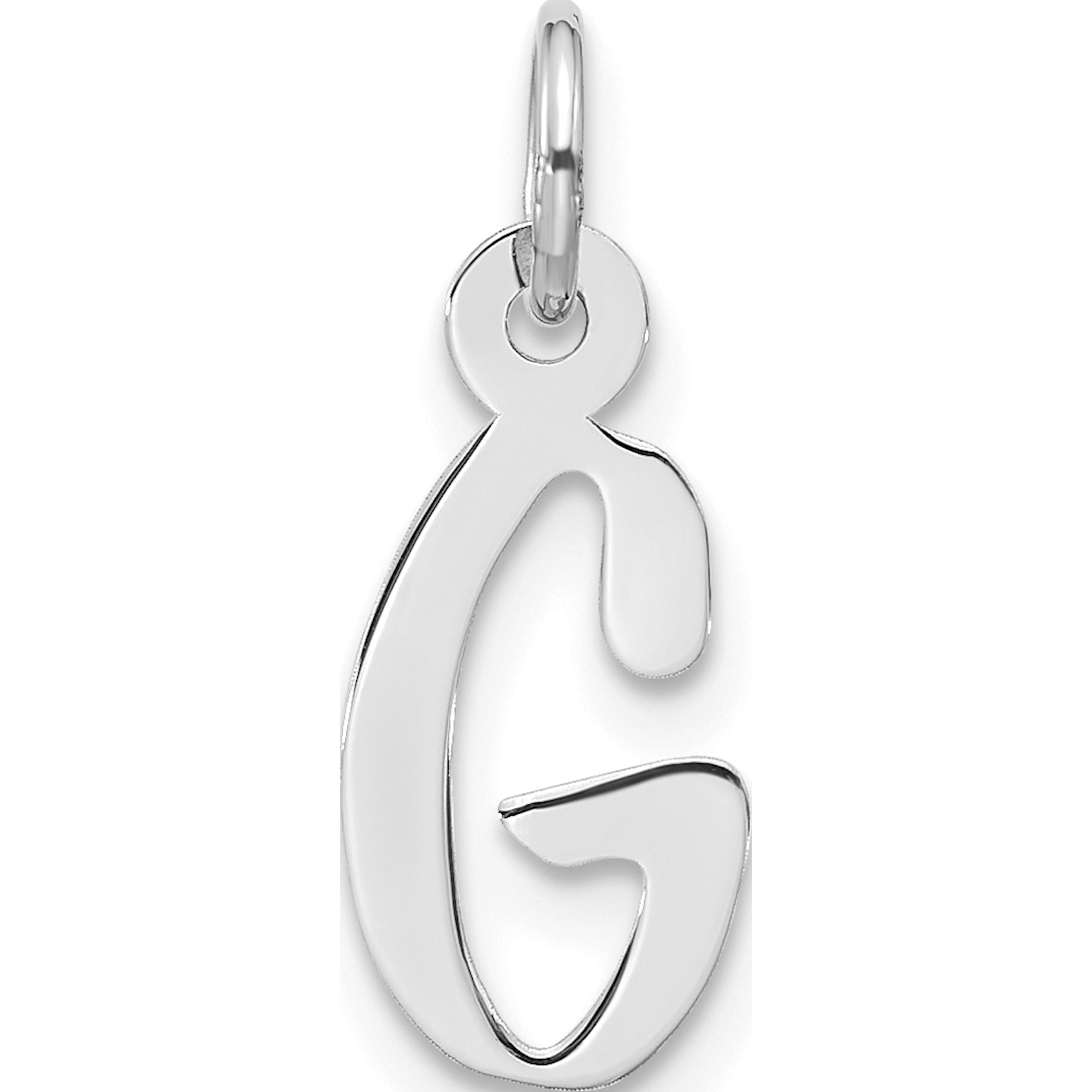 10K White Gold 10Kw Large Slanted Block Initial G Charm (Width 7.2) (Length 21.05) - Jbsp ...