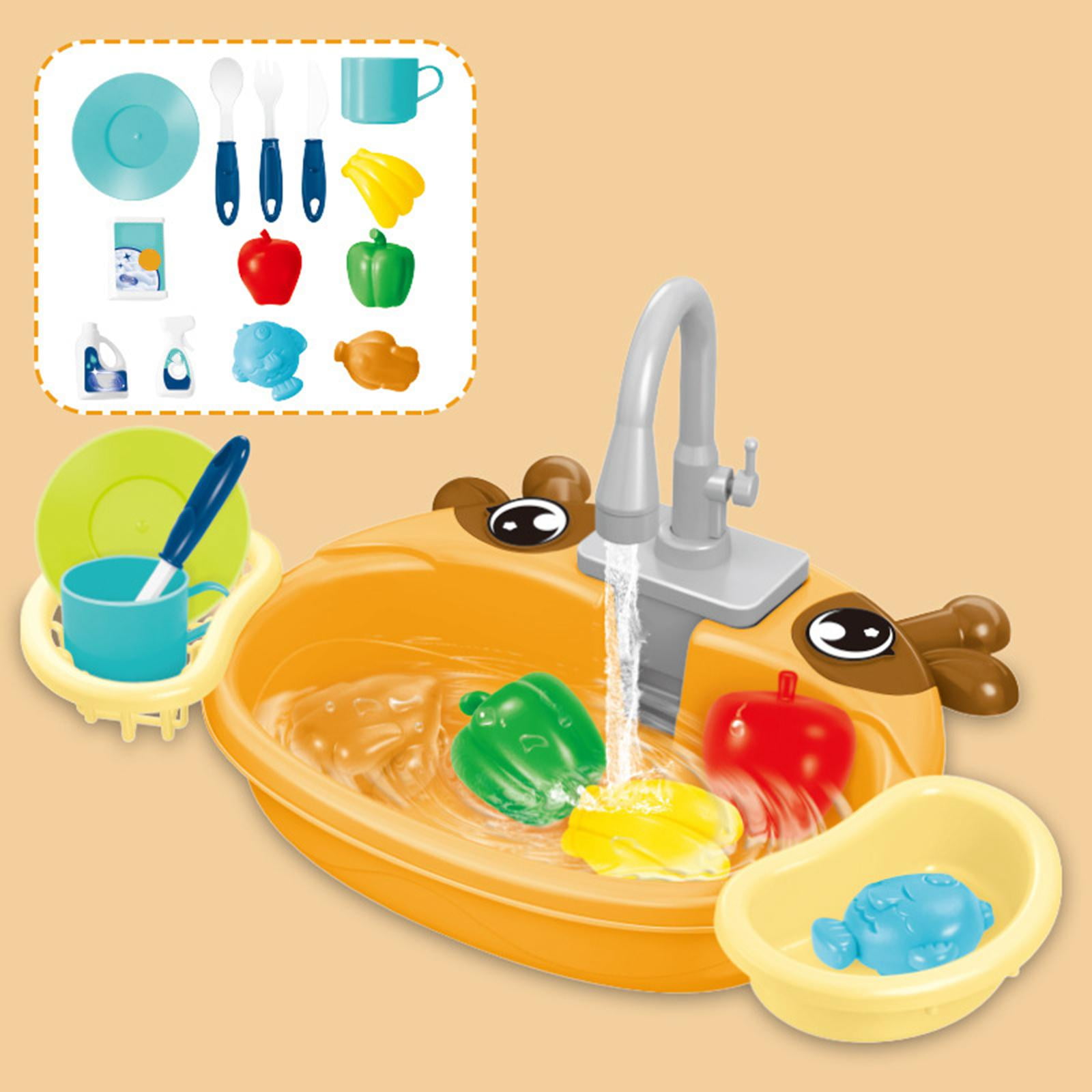 Kitchen Sink Toys with Running Water Pretend Play Dishes Accessories ...