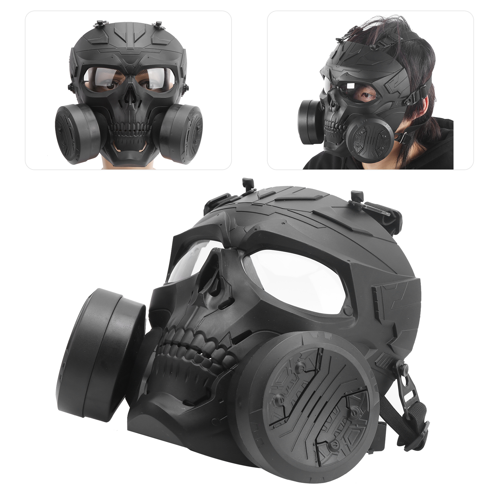 Protector facial completo ANGGREK con lente transparente y banda ...