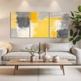 Abstract Gradient Stripe Canvas Wall Art 3 Panels, Gray Yellow ...