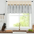 Alishomtll Grey Kitchen 18in Linen Cotton Stripe Valance Curtains with ...