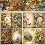 SunWMart Scrapbook Paper Vintage Paper Pad - 16 Sheets Single Sided A5 ...