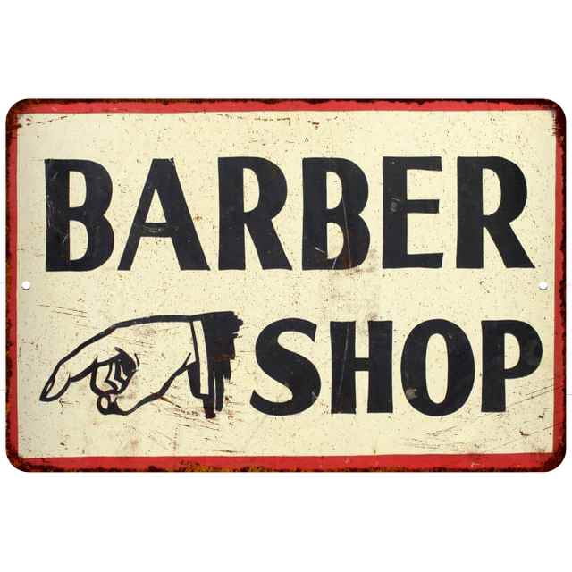 Barber Shop Pointer Vintage Look Chic 8x12 Metal Sign 108120020015 ...