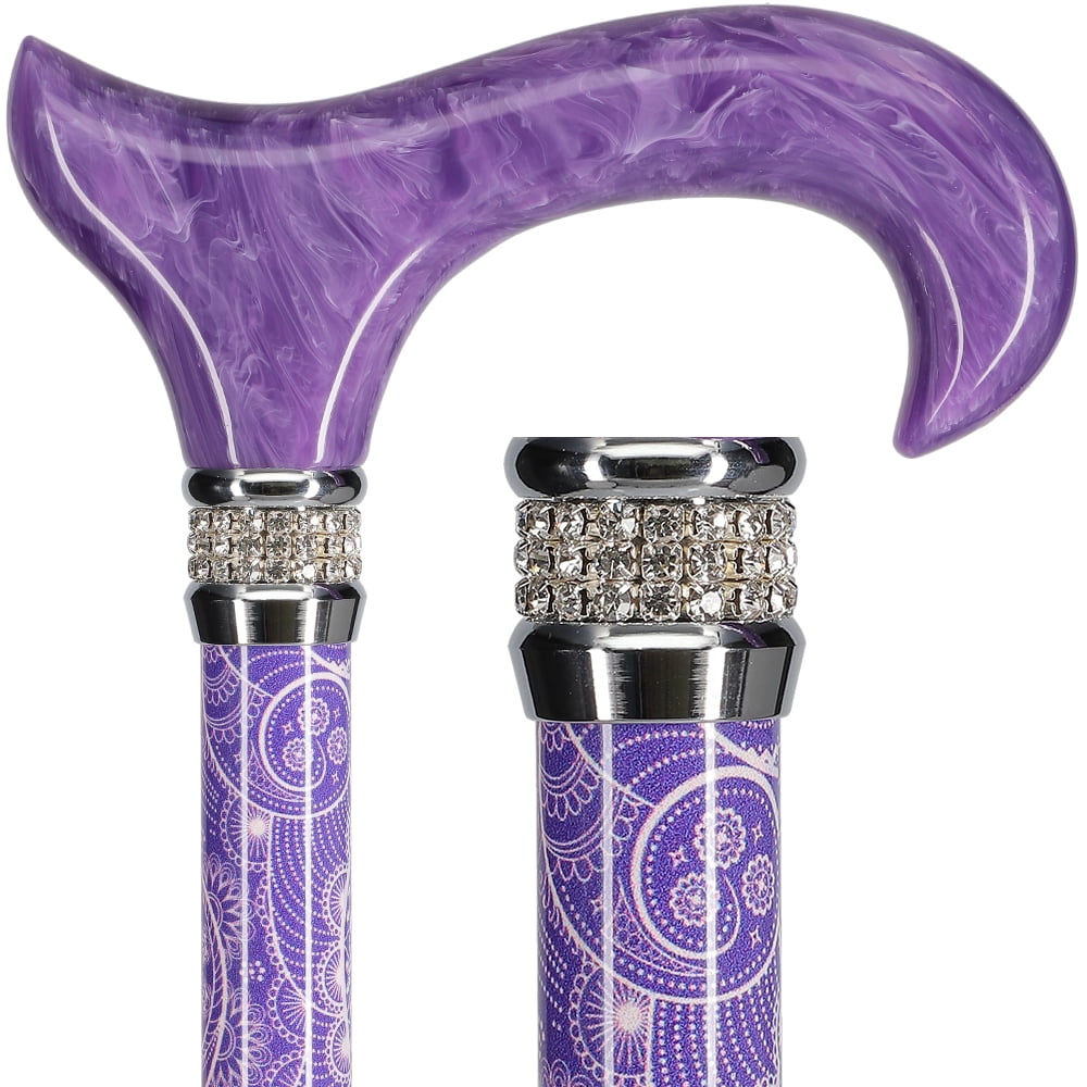 Royal Canes Purple Pearlz W/ Rhinestone Collar Swirl Designer Cane for ...