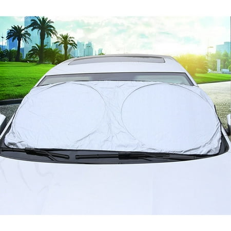 Fordawn Car Windshield Sunshade (Large) + Bonus Steering Wheel Cover ...