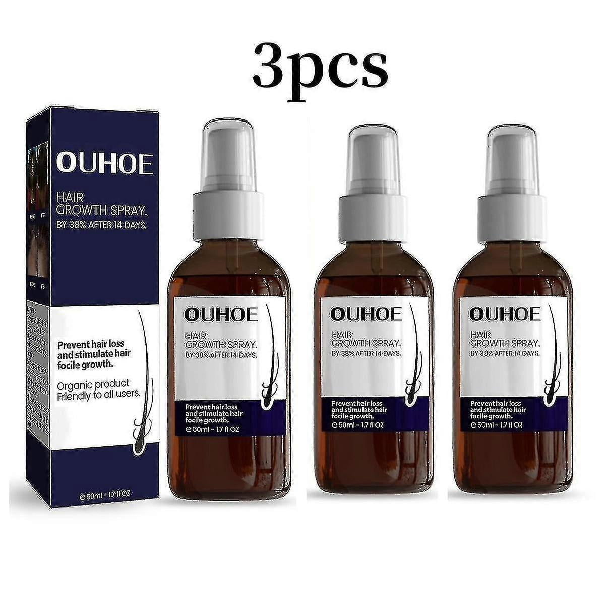 3x 50ml Ouhoe Hair Growth Spray Hidrata el cuero cabelludo Cabello ...