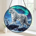Stained Glass Style Snow Leopard Winter Window Suncatcher, Fantasy ...