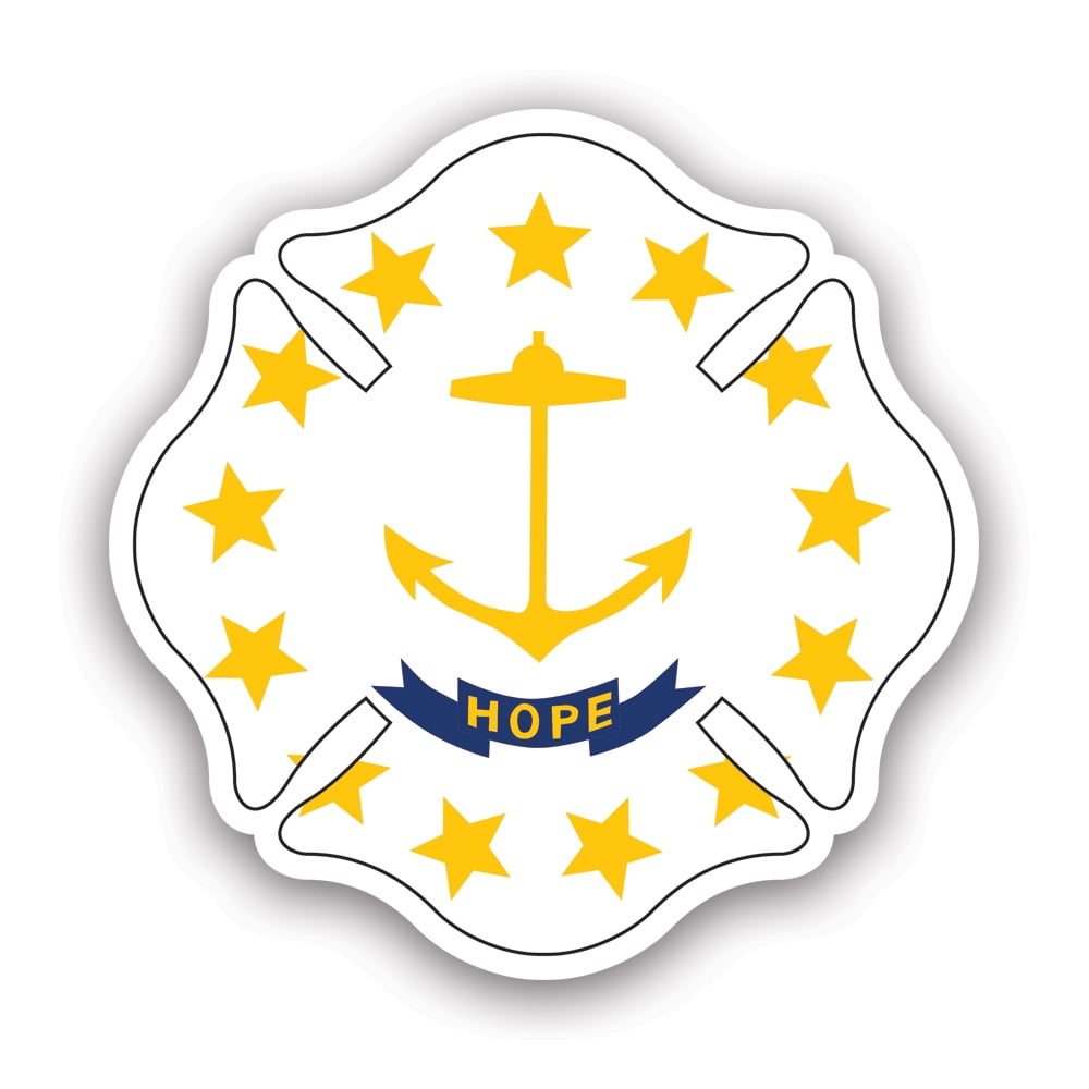 Rhode Island State Maltese Cross Shaped Sticker Decal - Self Adhesive ...