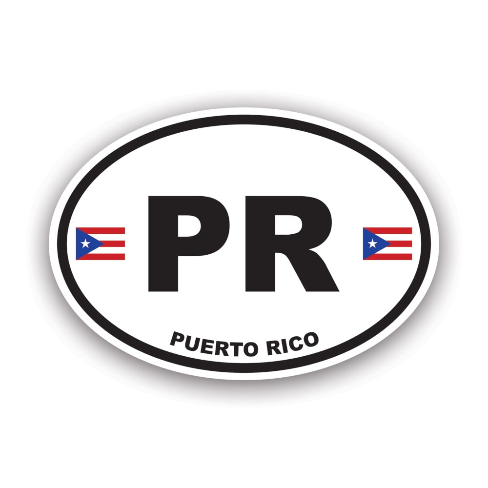 Puerto Rico Oval Sticker Decal - Self Adhesive Vinyl - Weatherproof ...